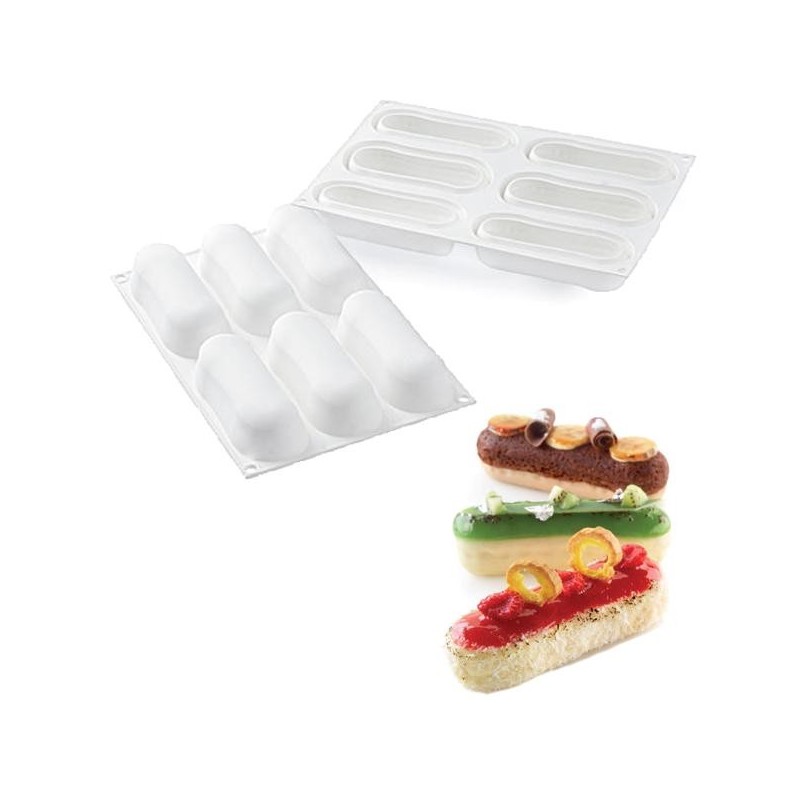 Comprar molde repostería profesional Eclair 14 curveflex de Silikomart