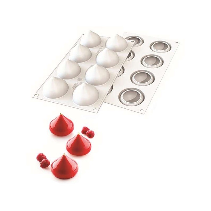 Moldes de silicona 100% platino de Silikomart. Goutte 55 CurveFlex