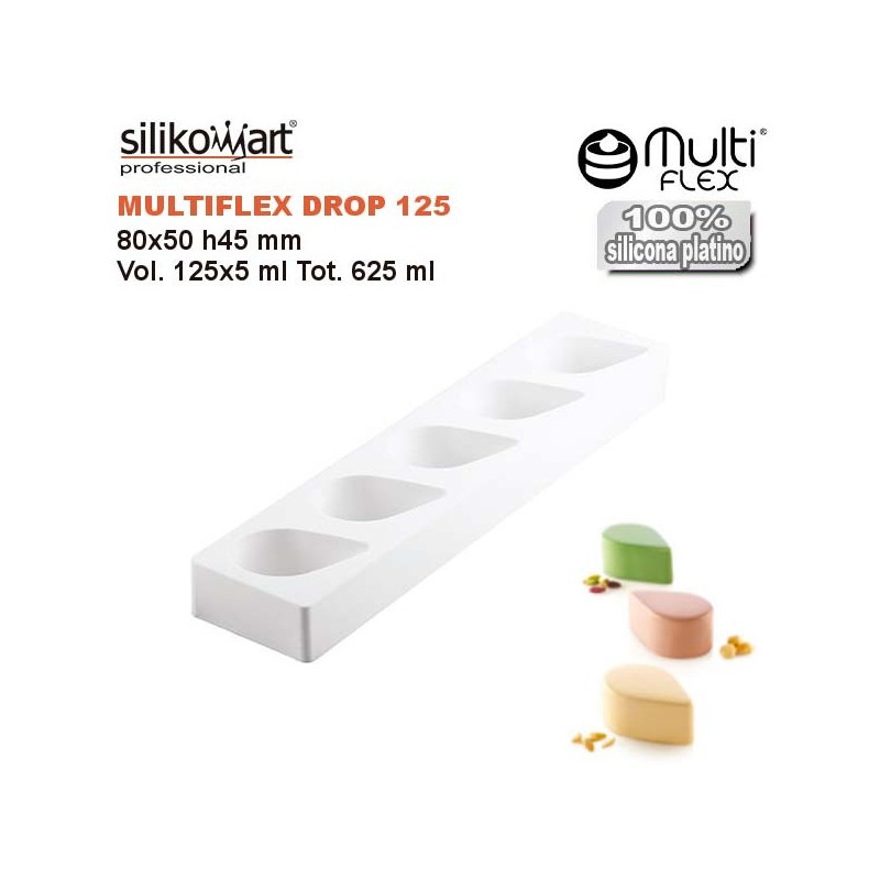 Venta de molde Multiflex Drop 125 Silikomart Professional, forma gota