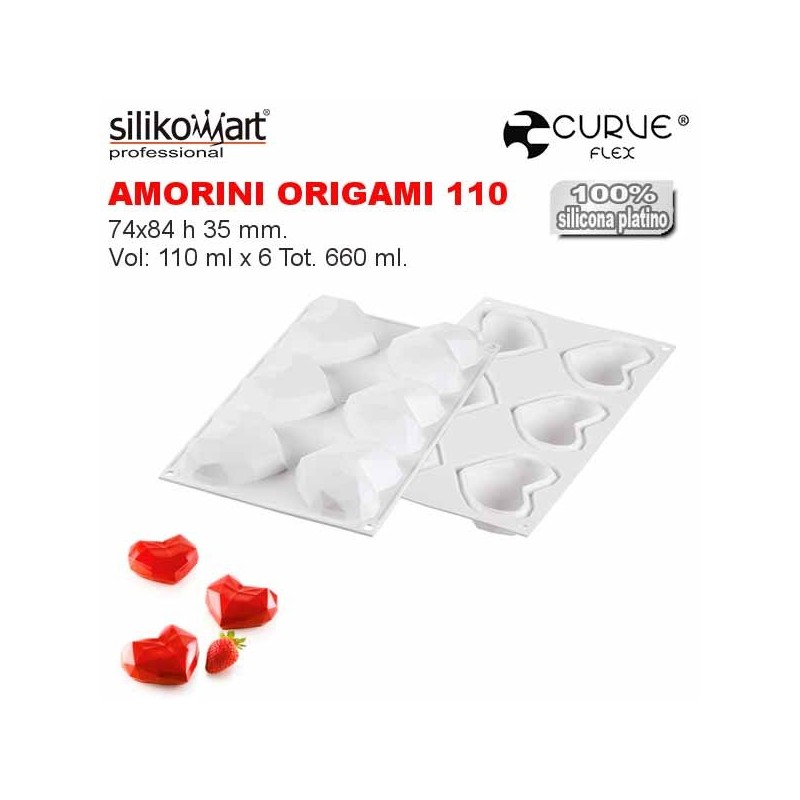 Compra molde Amorini Origami 110 curveflex Silikomart Professional,
