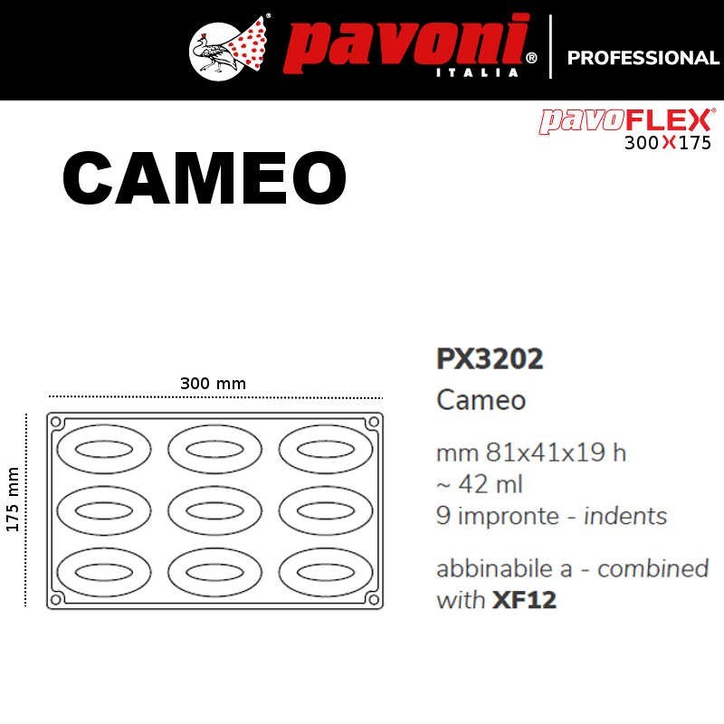 Molde para repostería y pastelería PX3202S Cameo Pavoflex de Pavoni