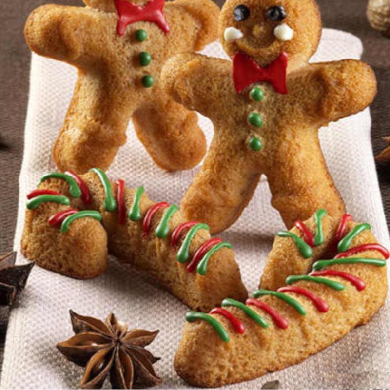 Gingerbread Man y bastón moldes de silicona para navidad de Silikomart
