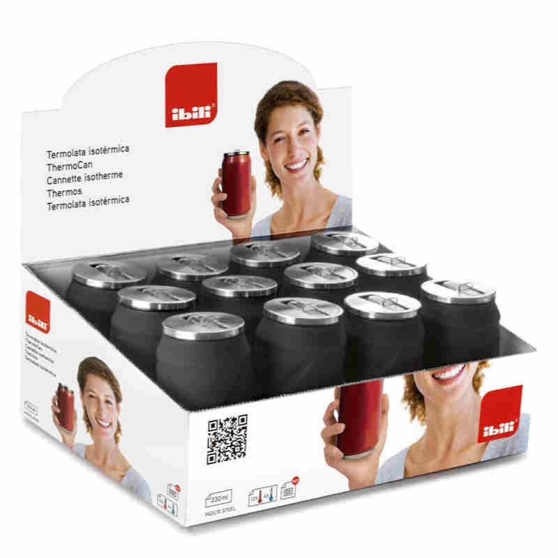 Termo lata isotérmica de acero inox con capacidad de 330 ml de Ibili