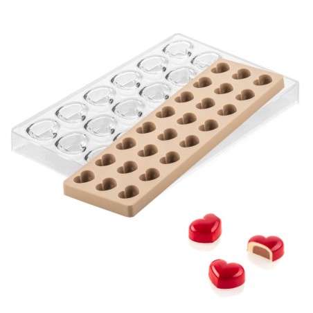 Kit Cuore con forma de corazones para bombones Chocado de Silikomart