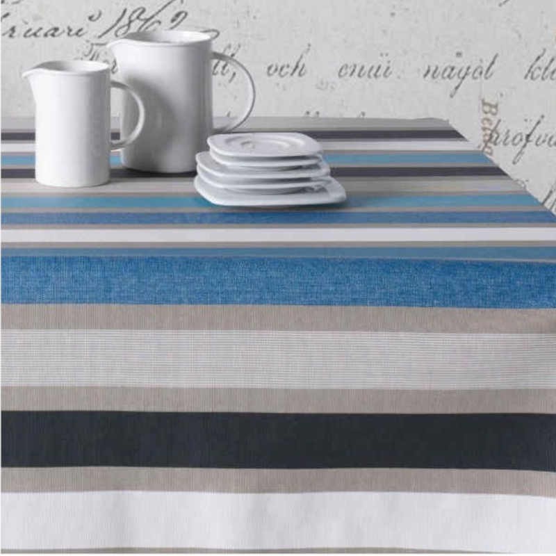 Comprar hule de mesa a medida Caravaggio azul serie fibratex de Aitana