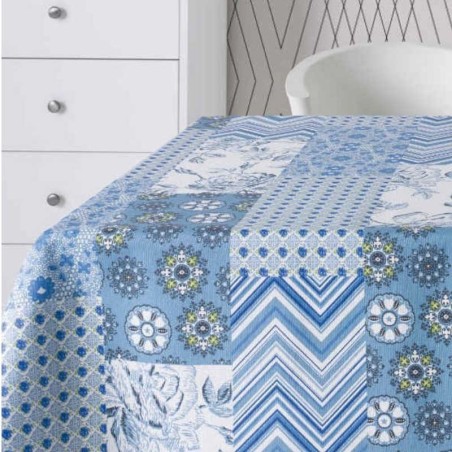 Comprar hule de mesa al corte Courbet blue serie fibratex de Aitana