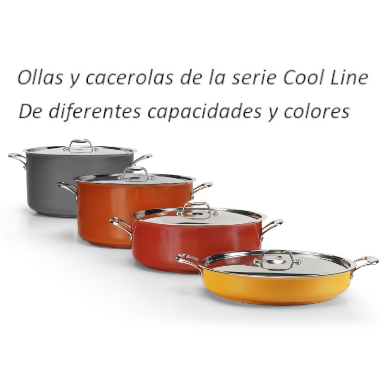 Cacerola de acero inoxidable Cool-LIne de Pujadas, fondo termo difusor