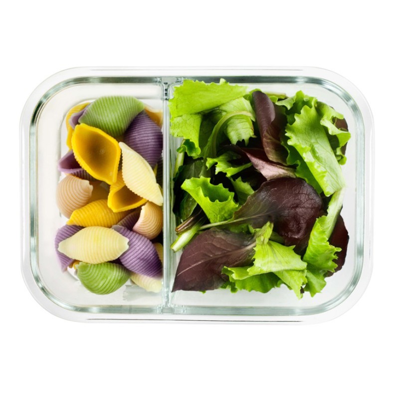 Táper rectangular para alimentos con doble compartimento Lunch Away