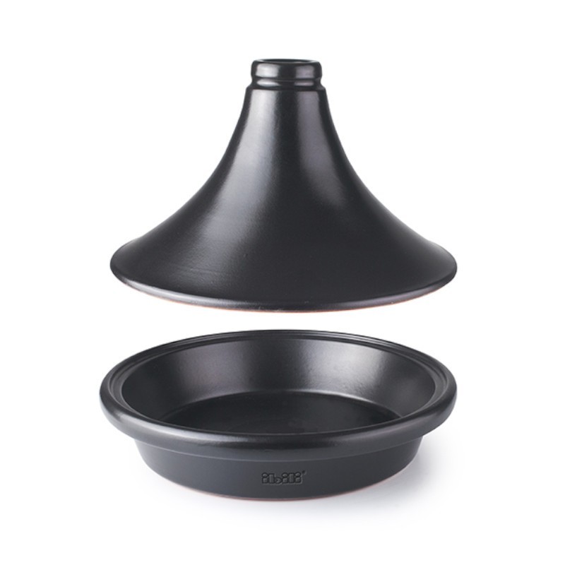 Tajine de color negro de arcilla natural esmaltada de Ibili