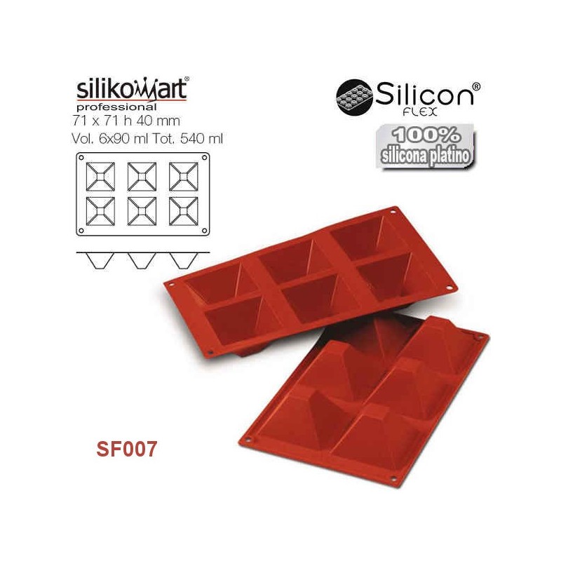 Comprar moldes piramides Siliconflex de silikomart SF007 y SF008