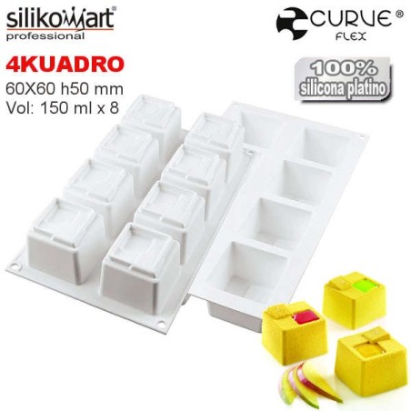 Comprar moldes de silicona curveflex Silikomart professional 4kuadro