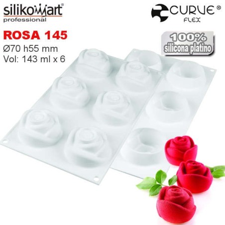 Comprar moldes de silicona curveflex Silikomart professional Rosa 145